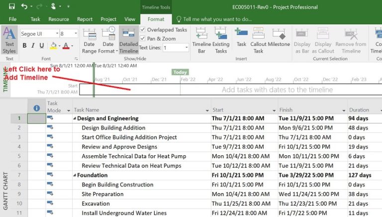 Step By Step Project Scheduling Tutorial With Microsoft Project