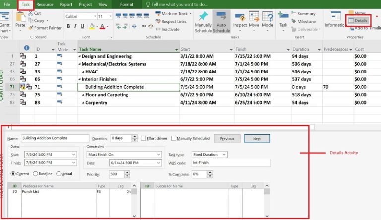 How to Add A Constraint in Microsoft Project - Project Management ...