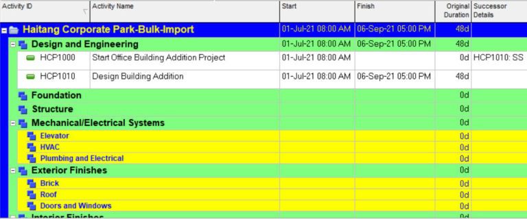 How to Import Bulk Activities and Links with Excel in Primavera