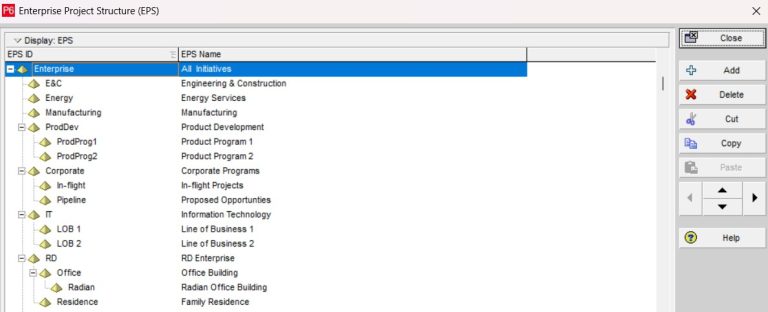 Memahami Enterprise Project Structure (EPS) di Primavera P6 - Project ...